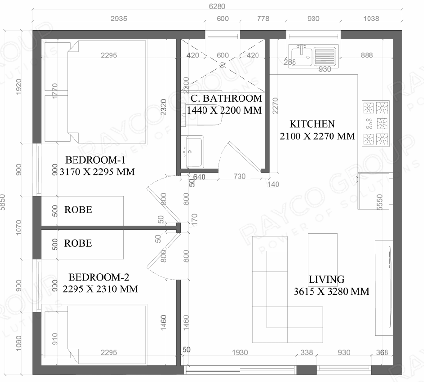 2 Bedroom Modular Home | Plans & Prices | Rayco Ireland